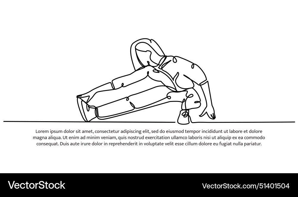 Continuous one line design of stretch before Vector Image
