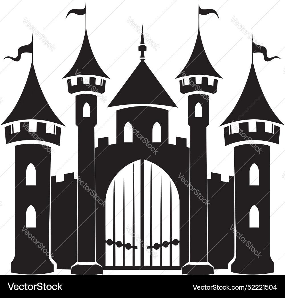 Medievalentry castle gate icon kingdomportal Vector Image