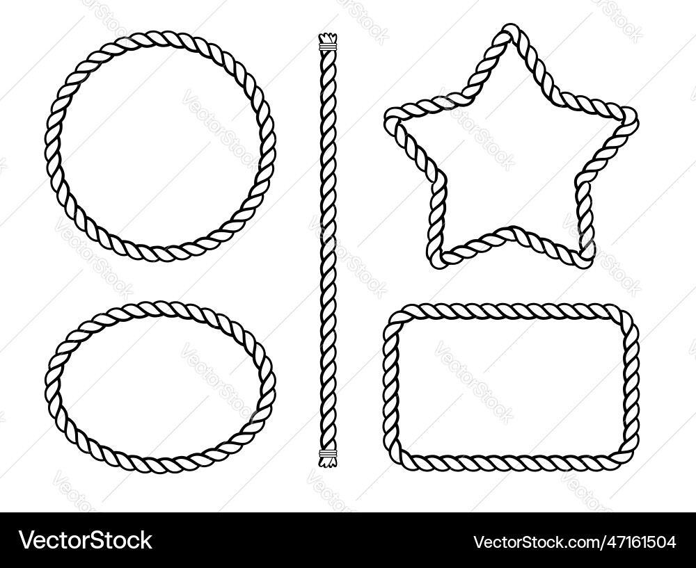 Rope Border Patterns - Nautical & Decorative Vector Image