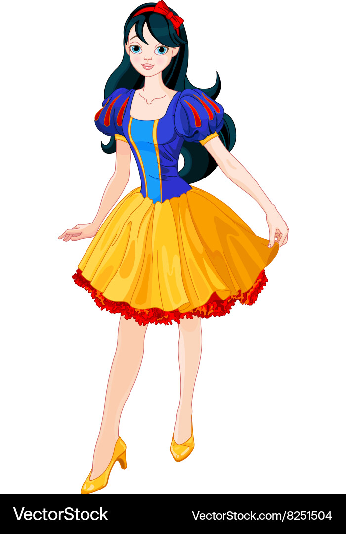 Snow white girl Royalty Free Vector Image - VectorStock