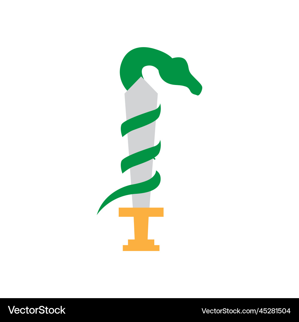 Sword snake icon logo Royalty Free Vector Image