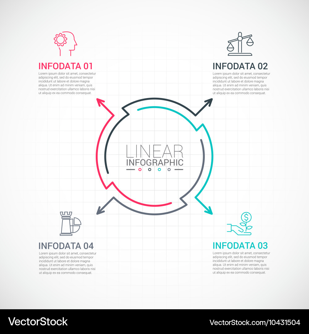 Thin line flat element for infographic Royalty Free Vector