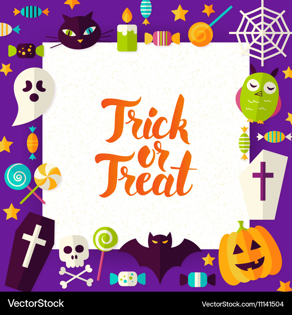Trick or treat paper template Royalty Free Vector Image