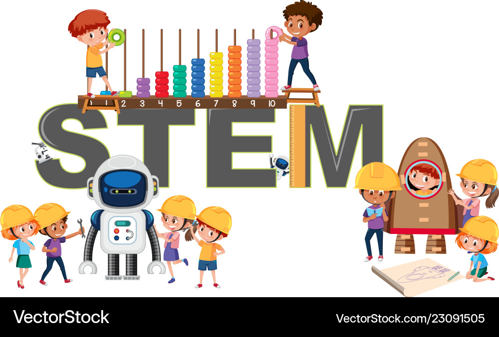 A logo of stem education Royalty Free Vector Image