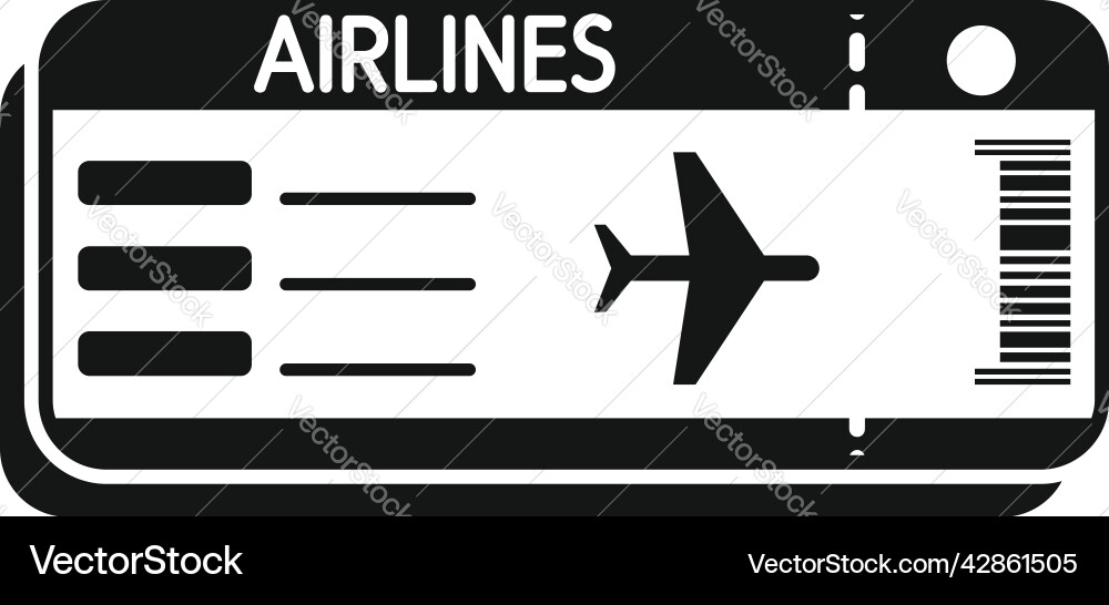 Airline Ticket Icon - Plane Pass Royalty Free Vector Image
