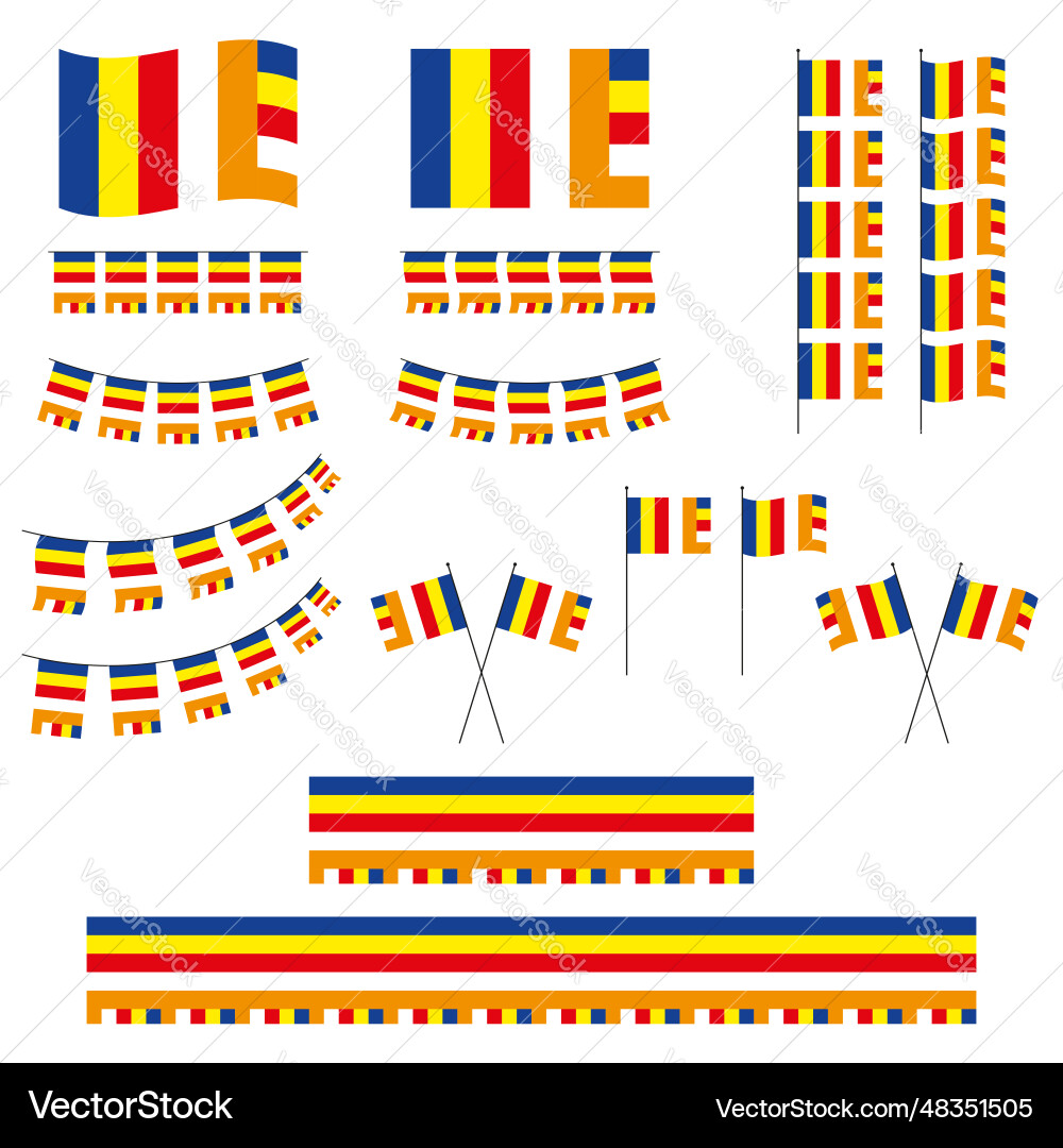 Buddhist flags Royalty Free Vector Image - VectorStock