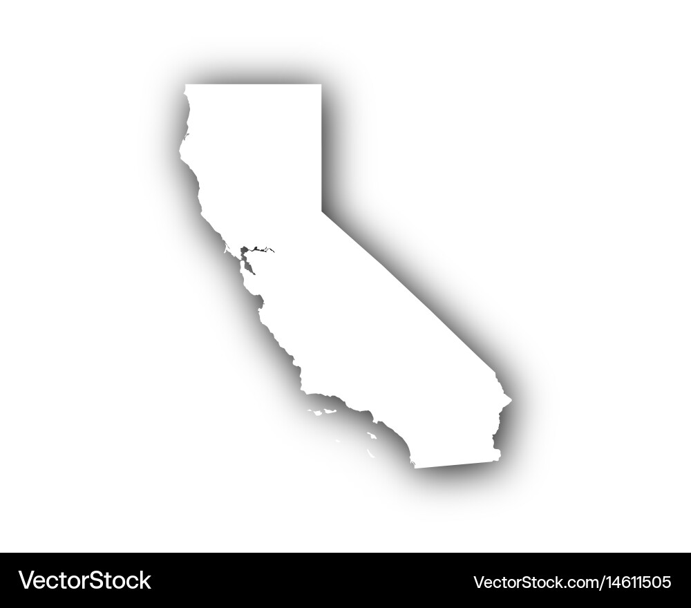 California State Map Silhouette Royalty Free Vector Image