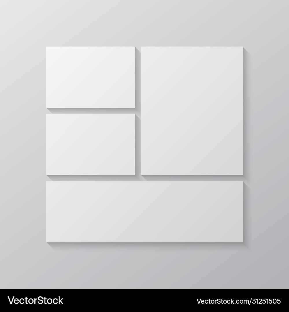 Empty collage board four images photo Royalty Free Vector