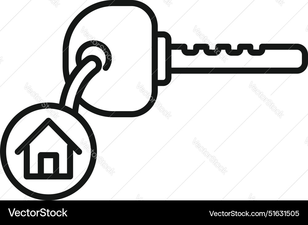 House key with keychain representing real estate Vector Image