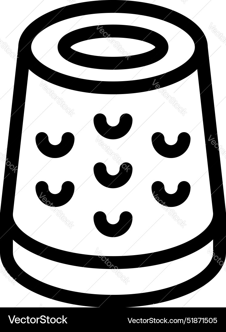 Metal sewing thimble with dimples Royalty Free Vector Image