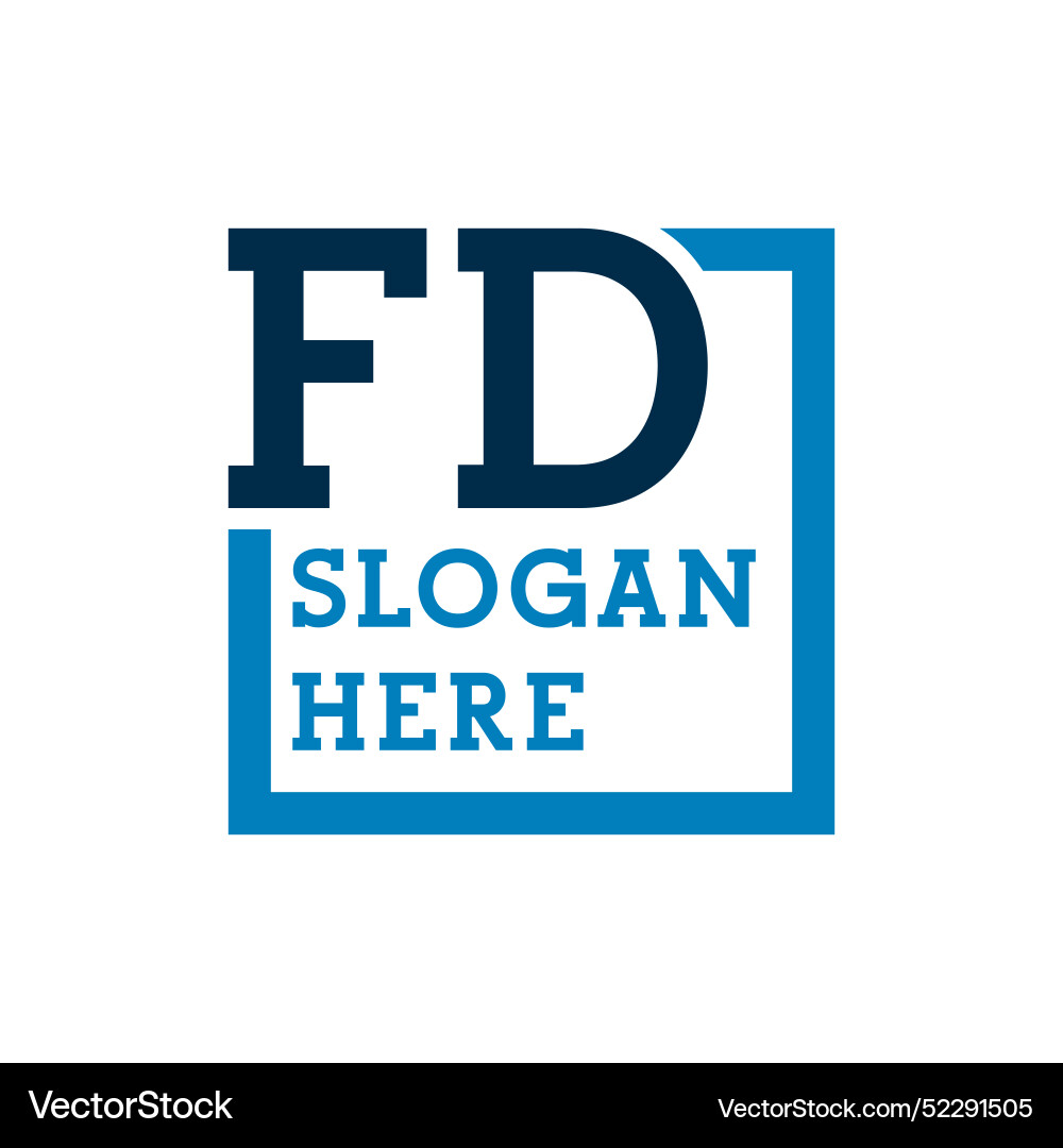 Minimal initials logo letters f and d fd initial Vector Image