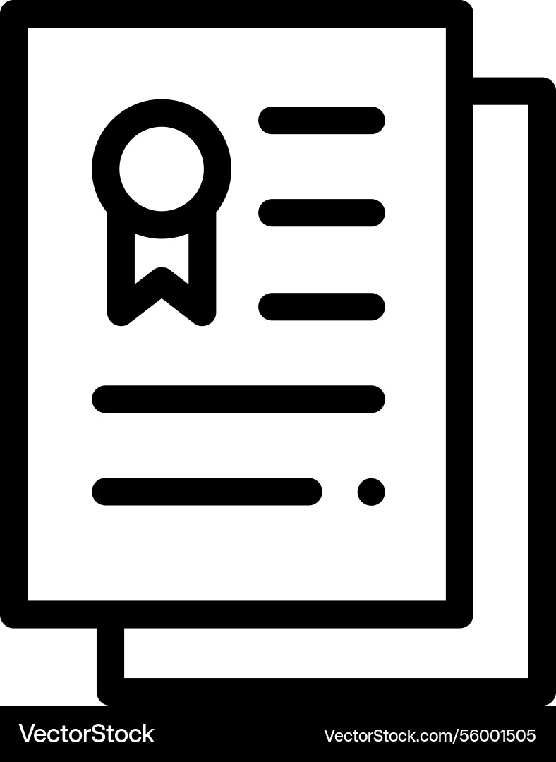 Official documents icon thin linear style design Vector Image