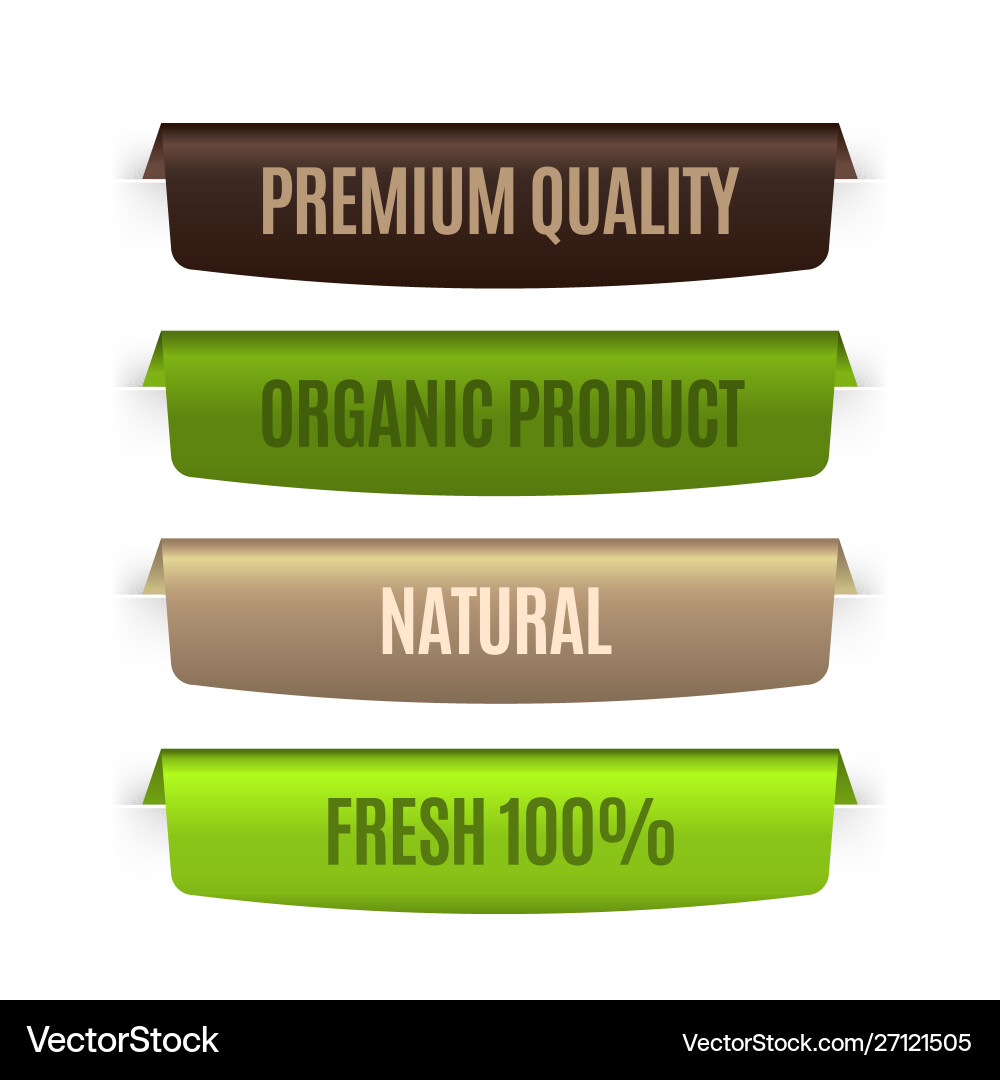 Organic natural labels eco banners template Vector Image