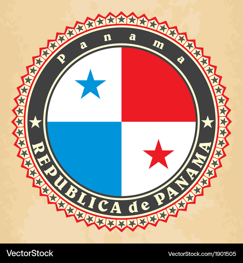 Panama Flag Label Cards Royalty Free Vector Image