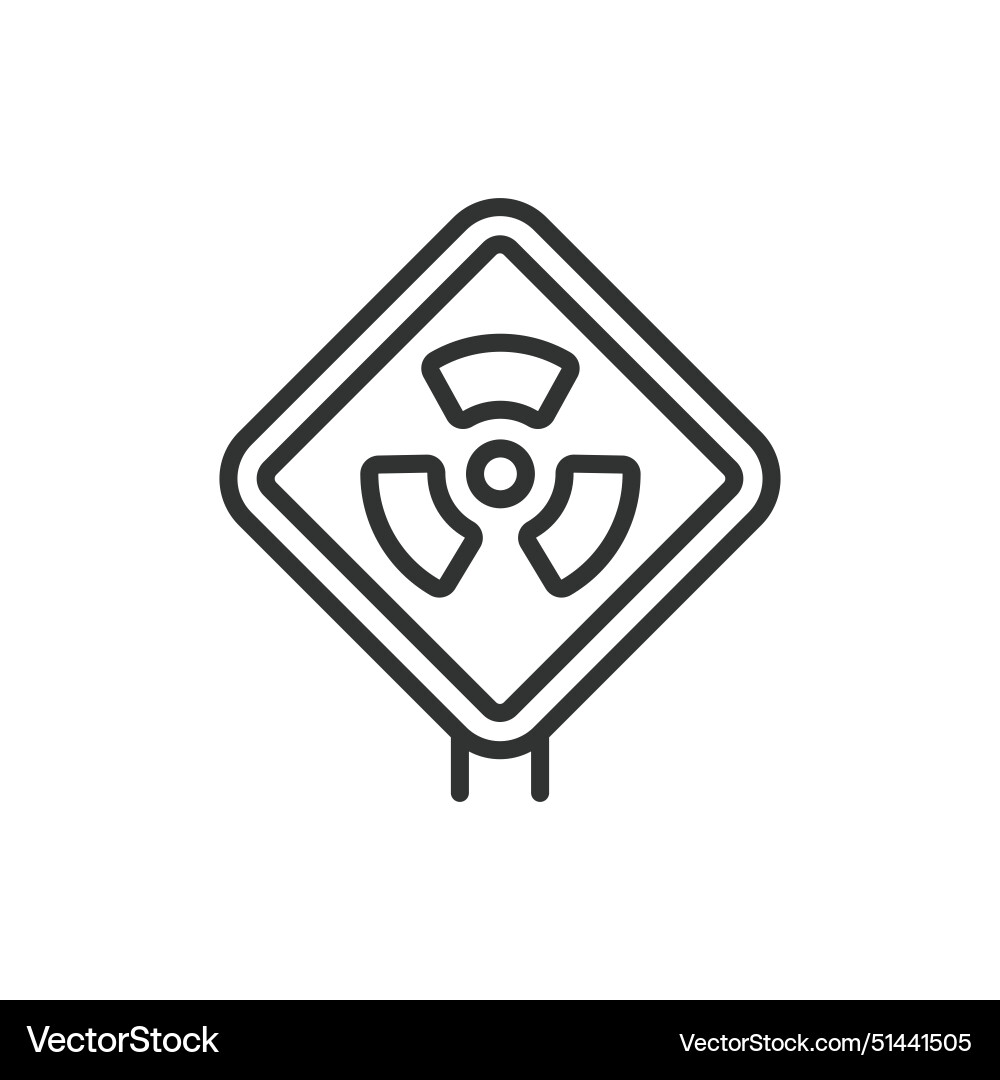 Radiation sign in line design Royalty Free Vector Image