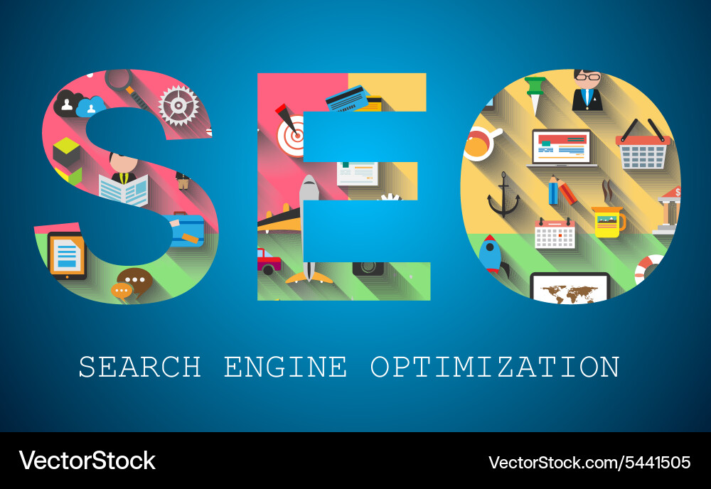 Seo search engine optimization concept Royalty Free Vector