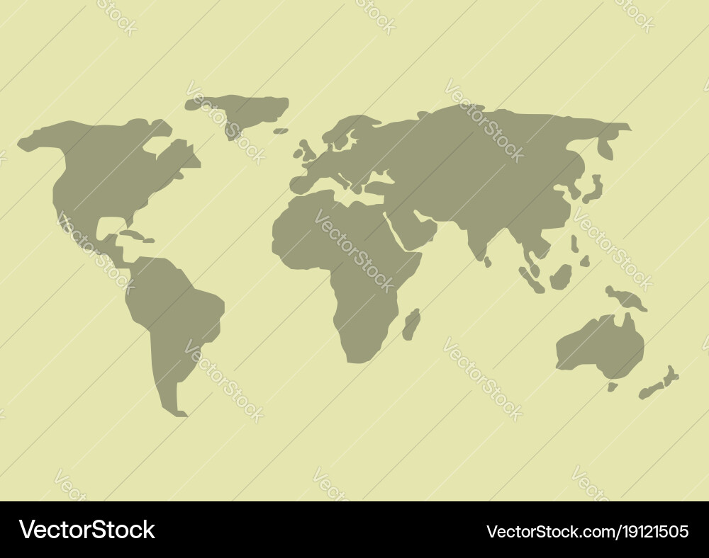Simple world map Royalty Free Vector Image - VectorStock