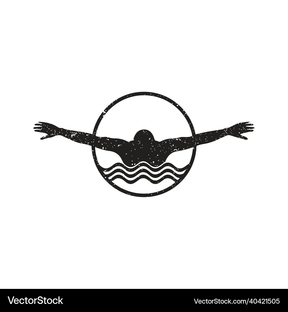 Swimmer Circle Logo Royalty Free Vector Image - VectorStock