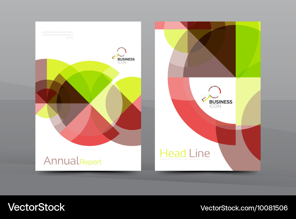 Colorful annual report cover Royalty Free Vector Image