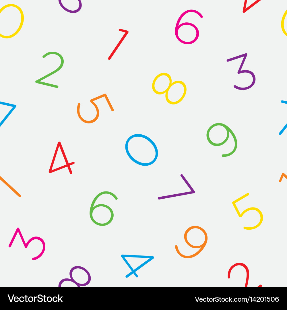 Colorful numeral seamless wallpaper pattern Vector Image