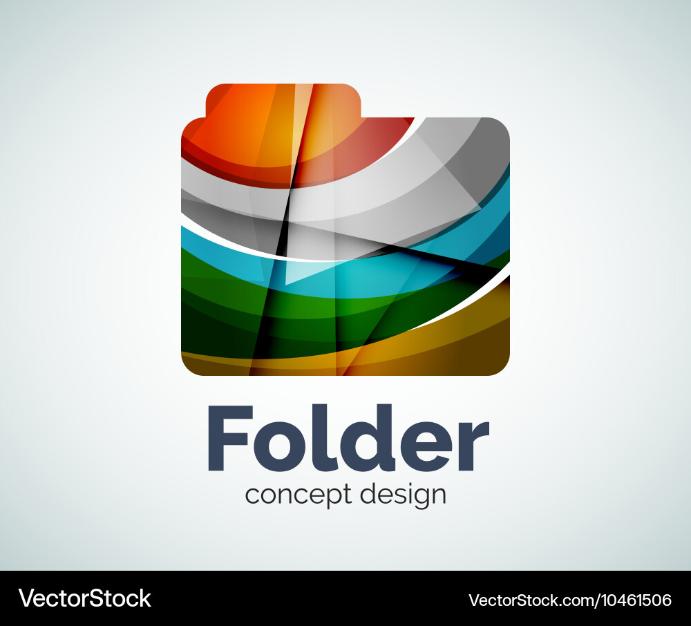 Computer-Ordner Logo Vorlage Lizenzfreies Vektorbild