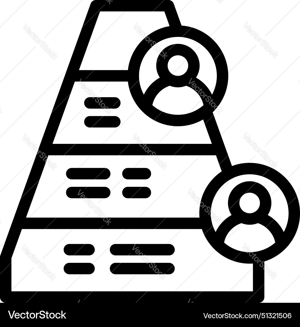 Corporate hierarchy icon with employee avatars Vector Image
