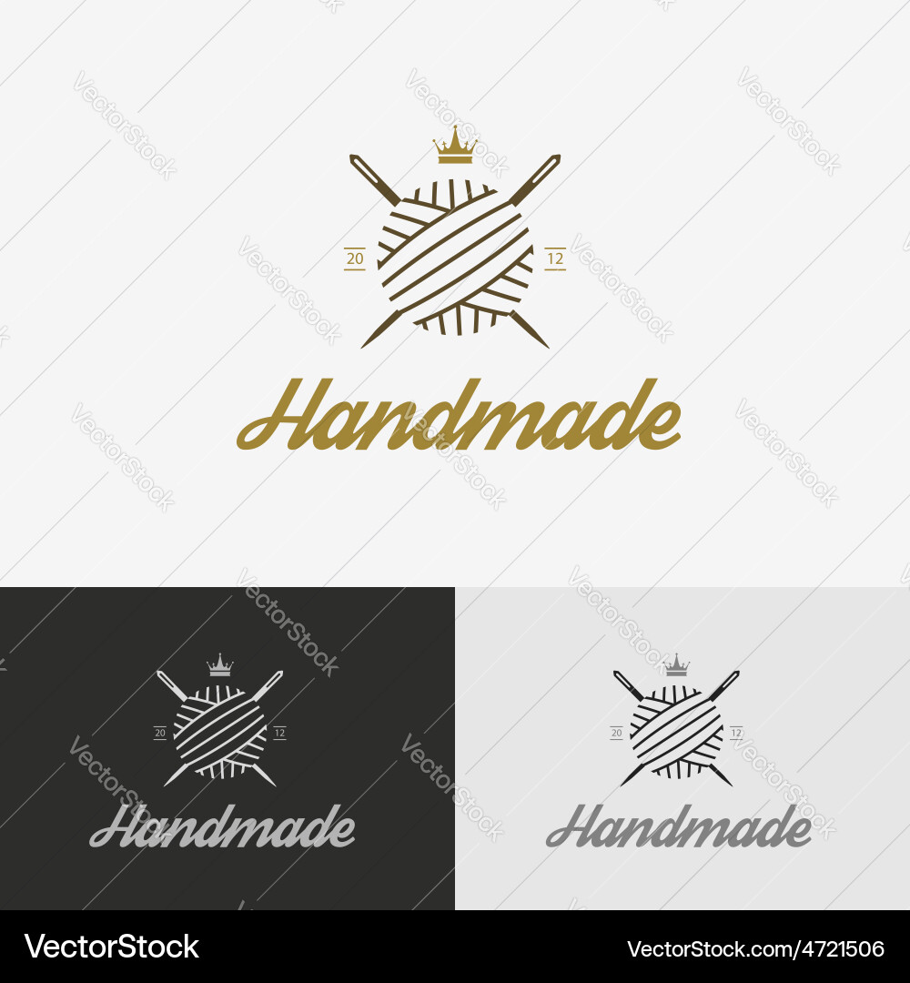 Logo sewing shop with needle Royalty Free Vector Image