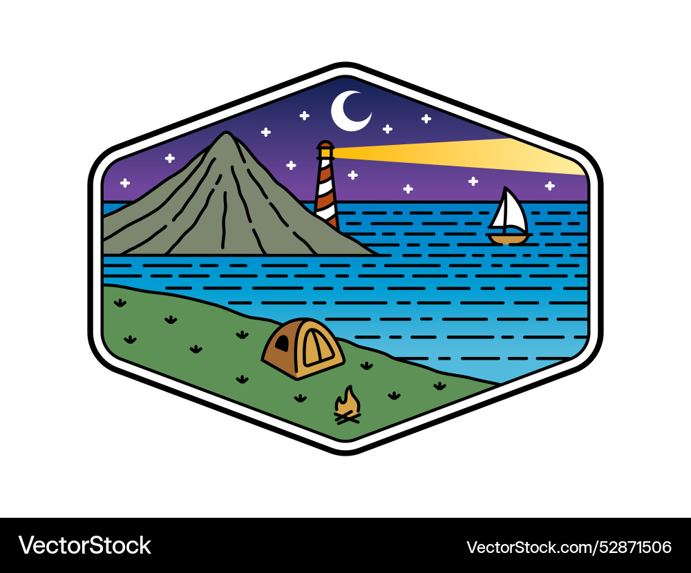 Natural scenery in the frame line art Royalty Free Vector