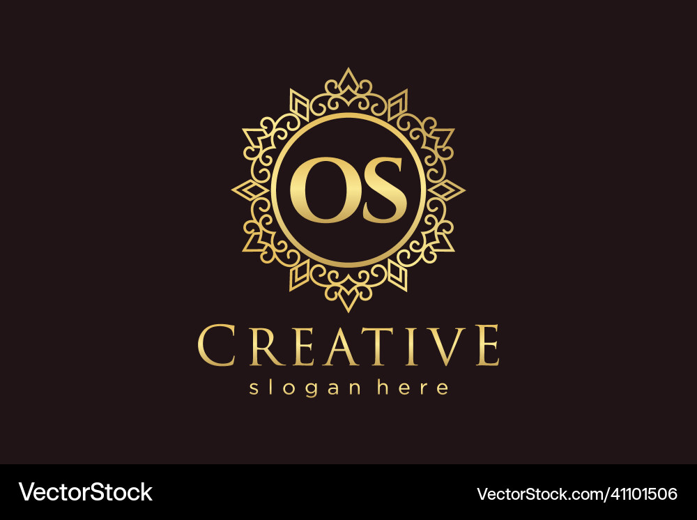 Os initial letter luxury calligraphic feminine Vector Image