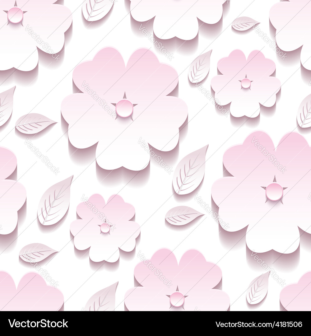 Sakura Blossom Seamless Pattern Royalty Free Vector Image