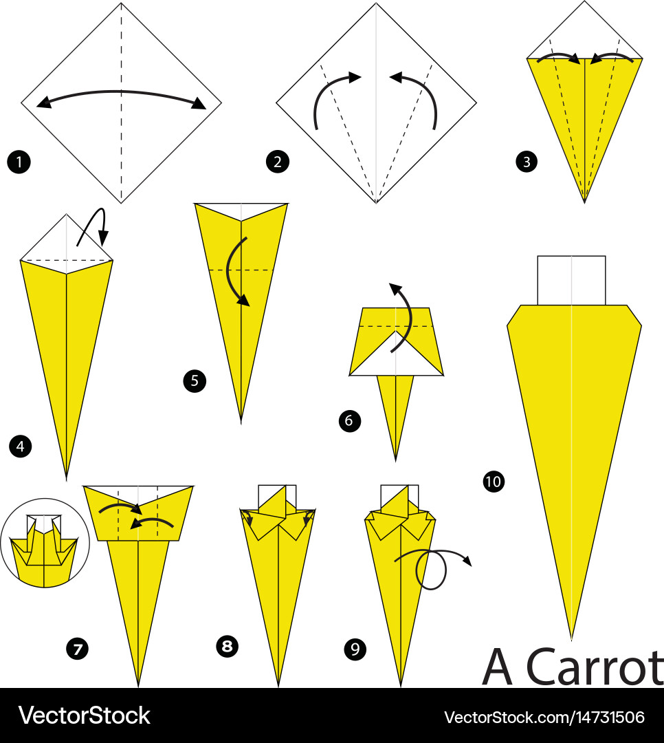 Step by instructions how to make origami Vector Image