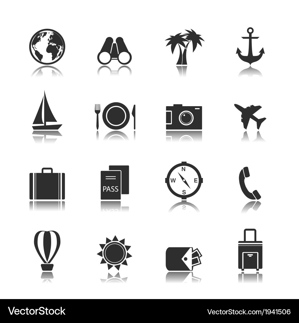 Tourism travel interface elements Royalty Free Vector Image