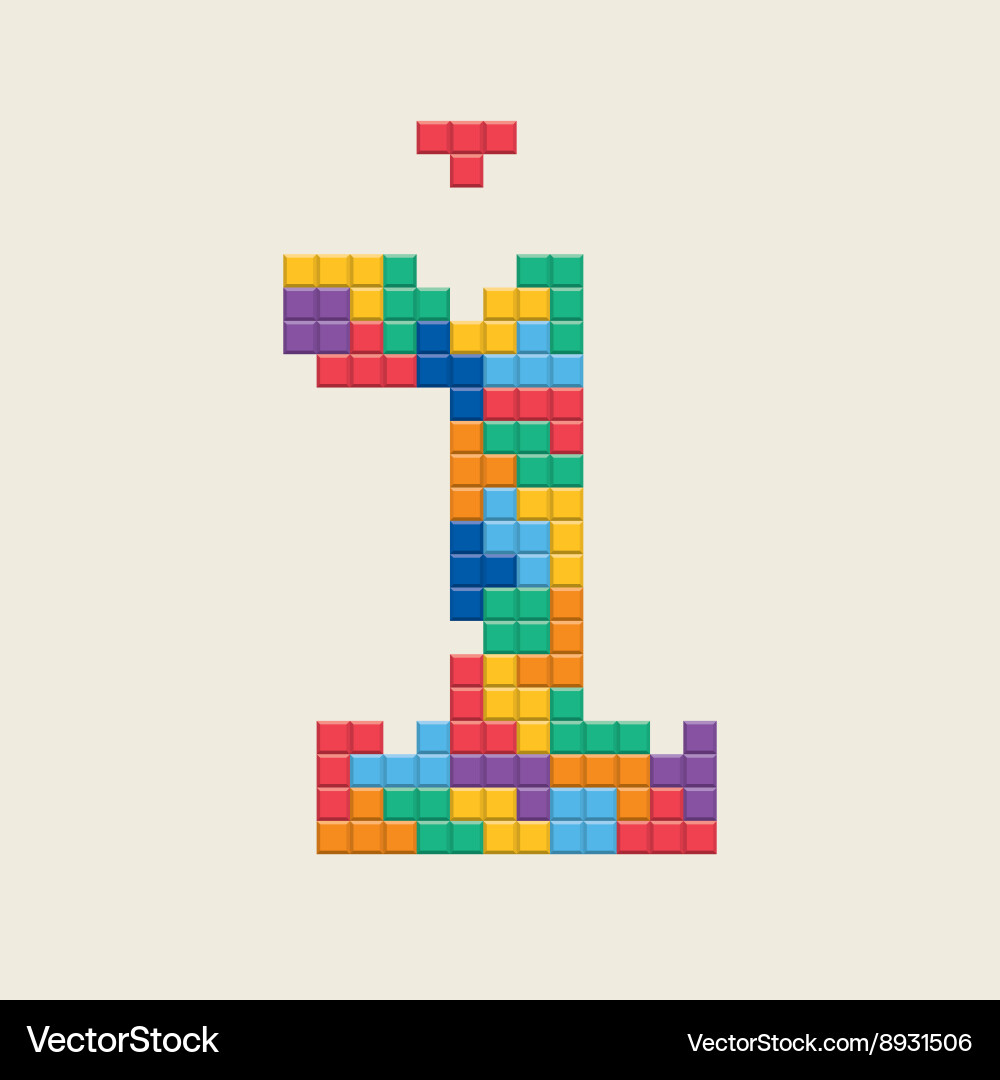 Videogame type number 1 Royalty Free Vector Image