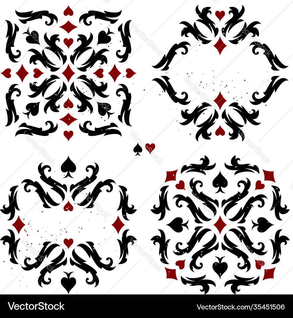 Vintage Playing Card Patterns Royalty Free Vector Image