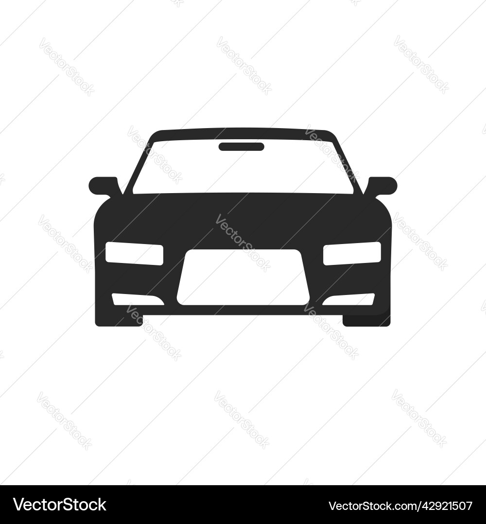 Car icon front black or automobile vehicle Vector Image