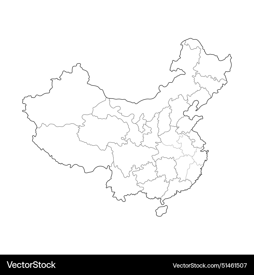 China line map icon flag Royalty Free Vector Image
