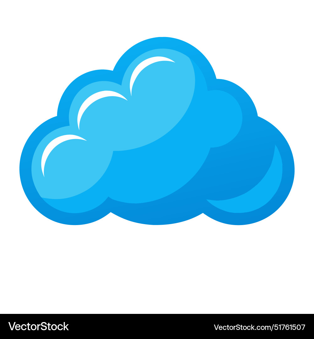 Cloud flat on white background Royalty Free Vector Image