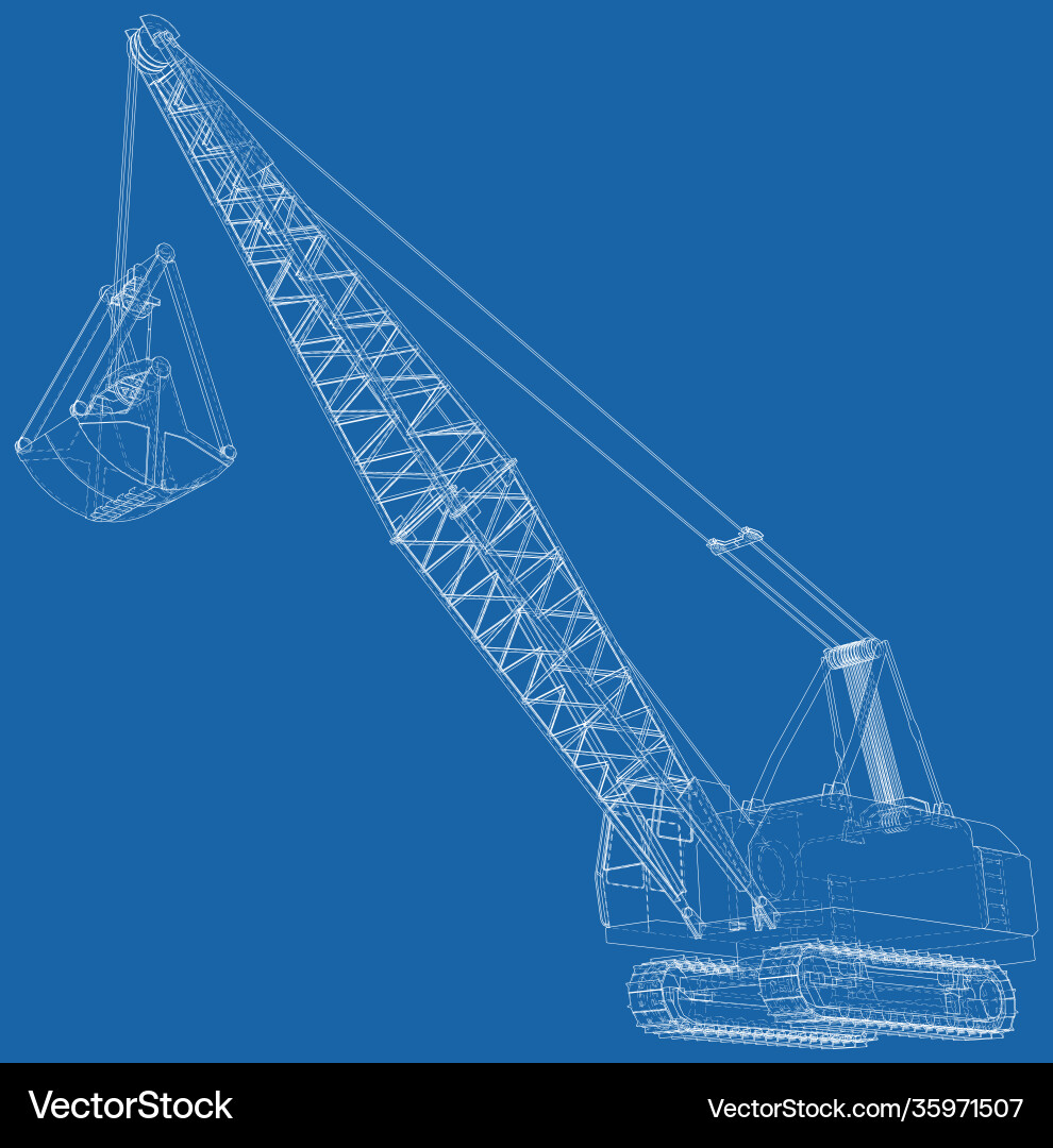 Dragline walking excavator Royalty Free Vector Image