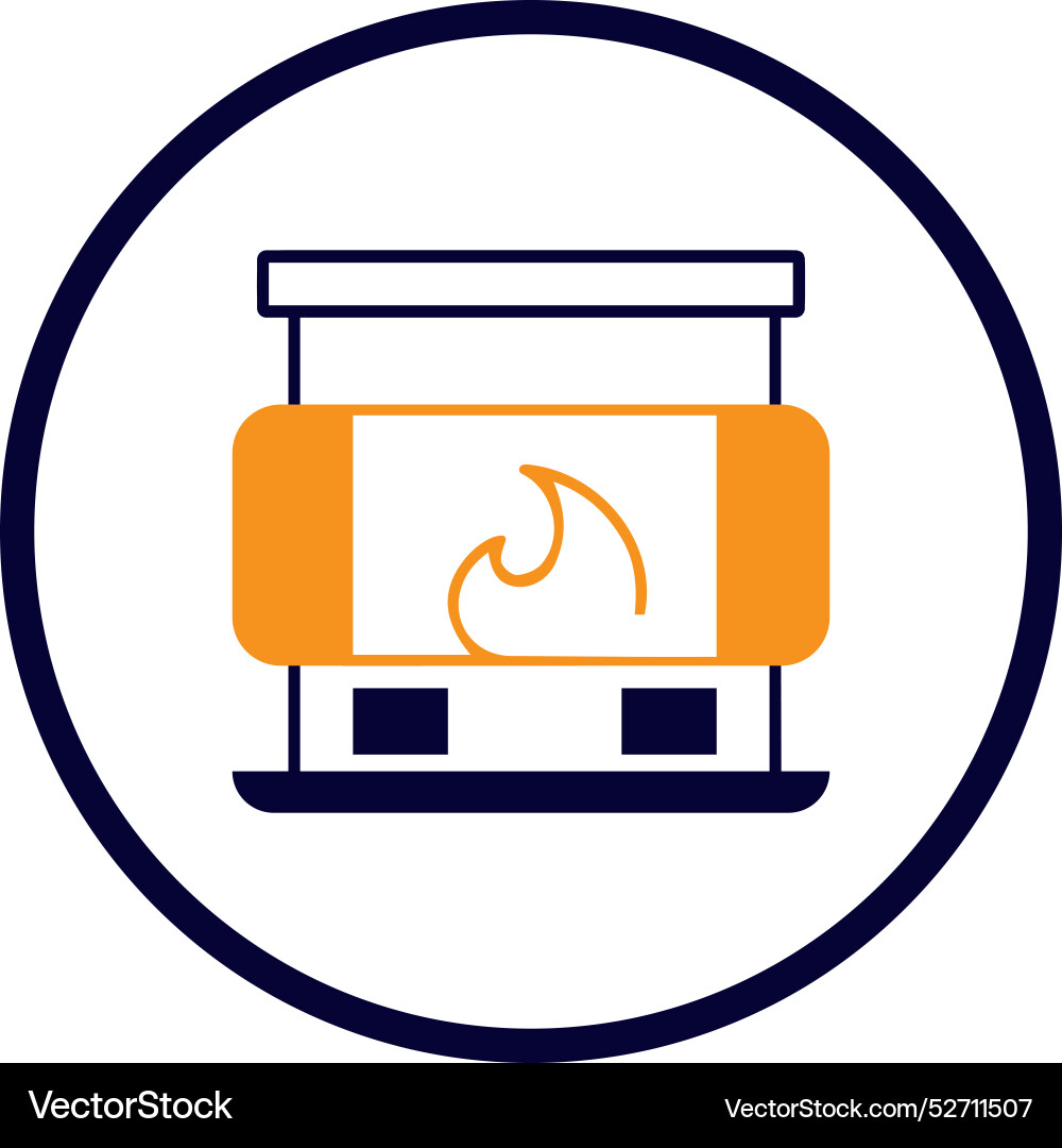 Fire place home fireplace with burning Royalty Free Vector