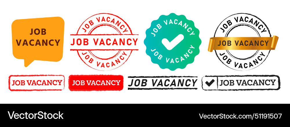 Job vacancy rectangle stamp and speech bubble sign