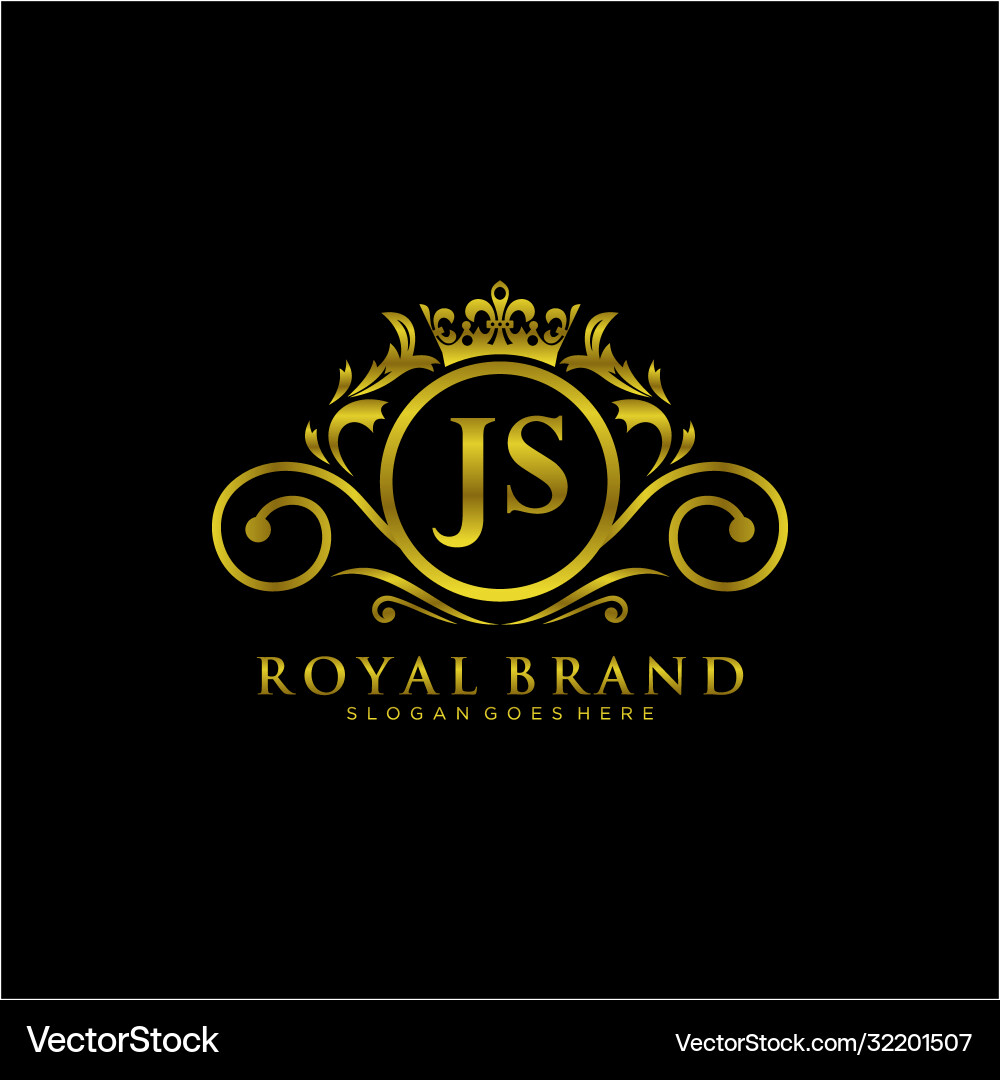 Js letter initial luxurious brand logo template Vector Image