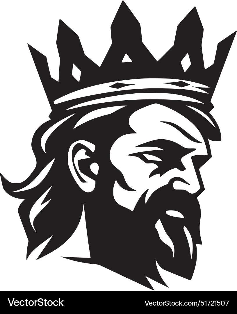 King - black and white Royalty Free Vector Image