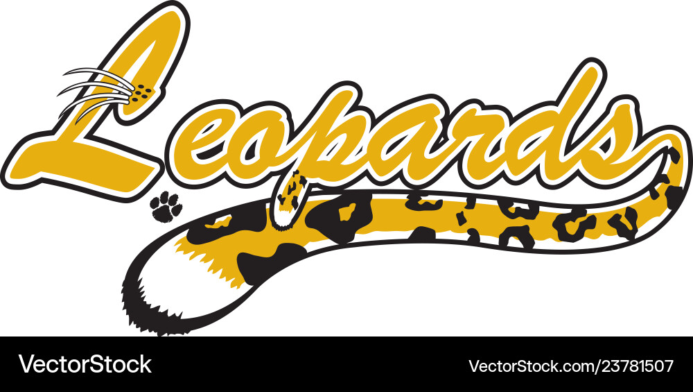 Leopard logo mascot font Royalty Free Vector Image
