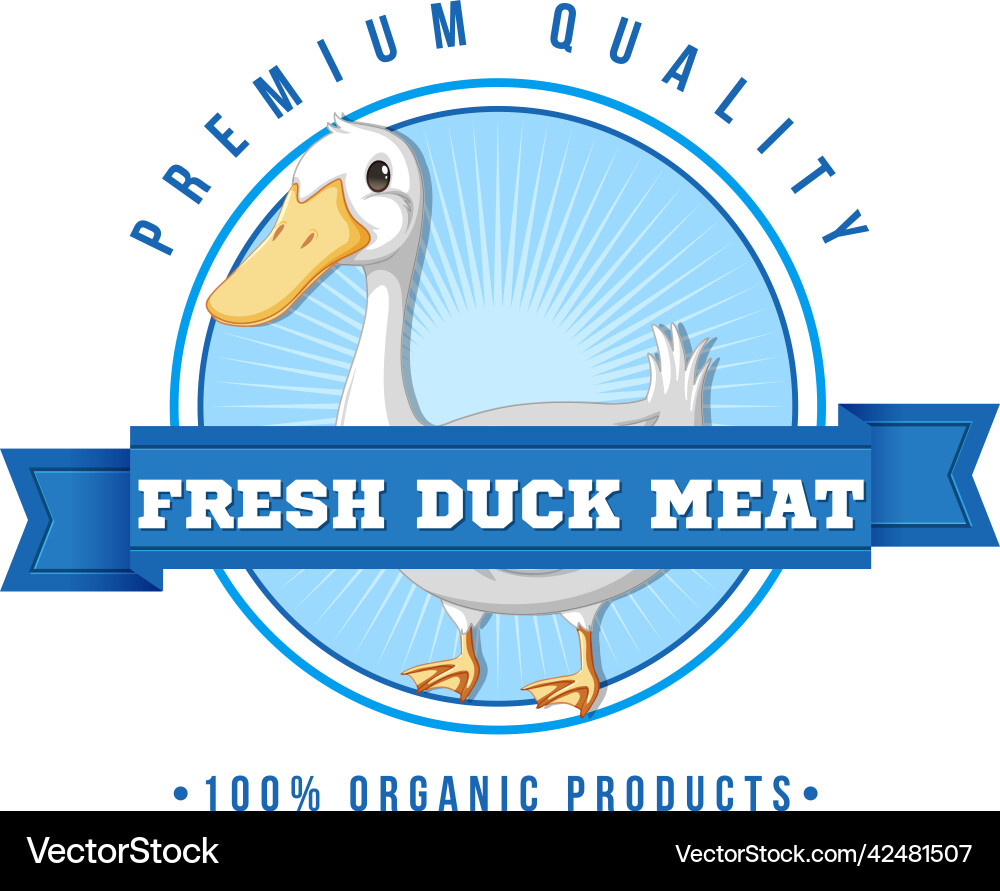 Logo design with fresh duck meat Royalty Free Vector Image