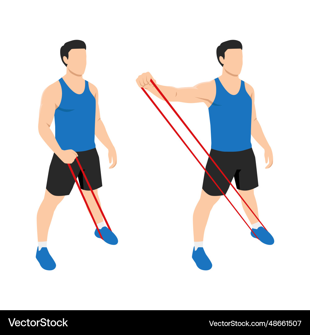 Man doing lateral raise home workout exercise Vector Image