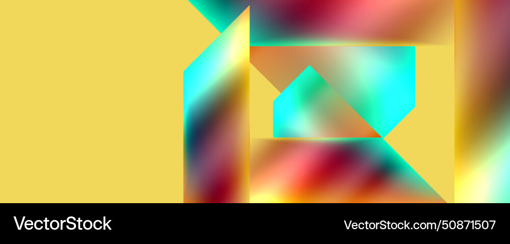 Neon color abstract geometric shapes background Vector Image