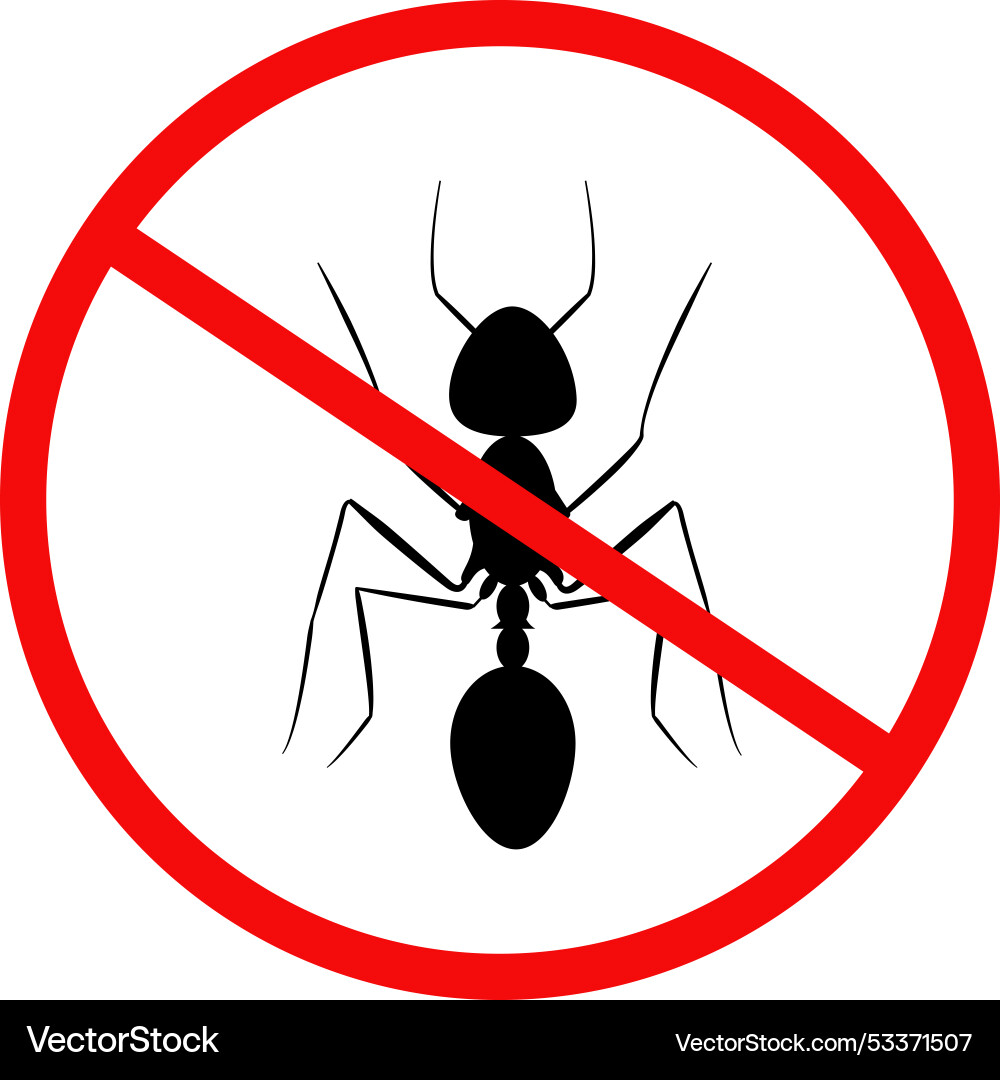 No ant icon not allowed insects icon home insect Vector Image