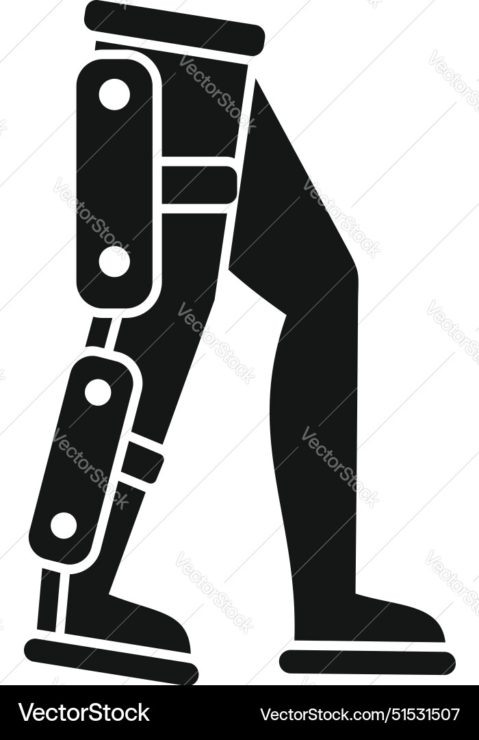 Person walking with leg brace icon Royalty Free Vector Image