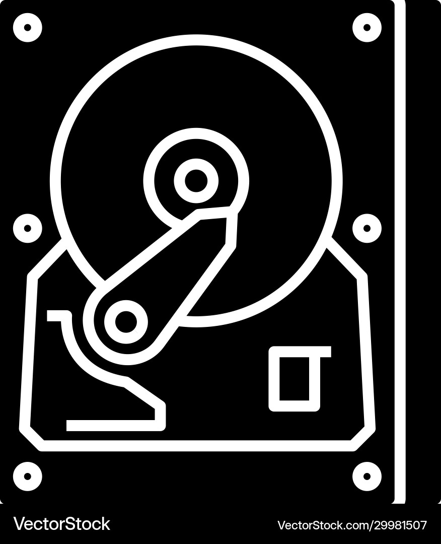 Rigid disc black icon concept Royalty Free Vector Image