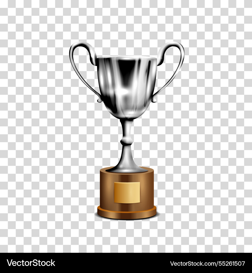 Shiny silver champion cupwinner prize Royalty Free Vector
